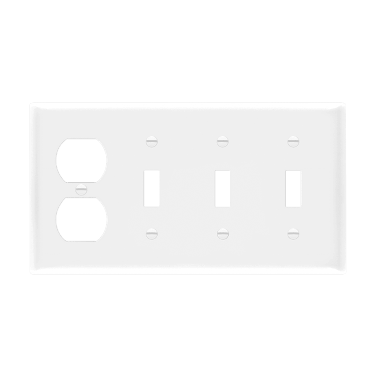 Combination Four-Gang Wall Plate – 3 Toggles and Duplex Receptacle ...