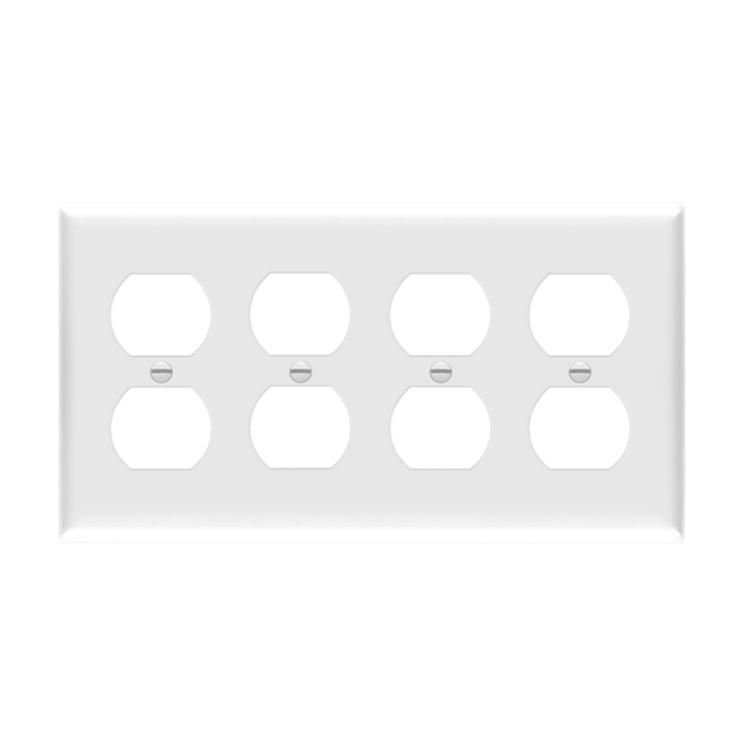 Duplex Receptacle Four-Gang Wall Plate, Mid-Size (8824M) - Enerlites