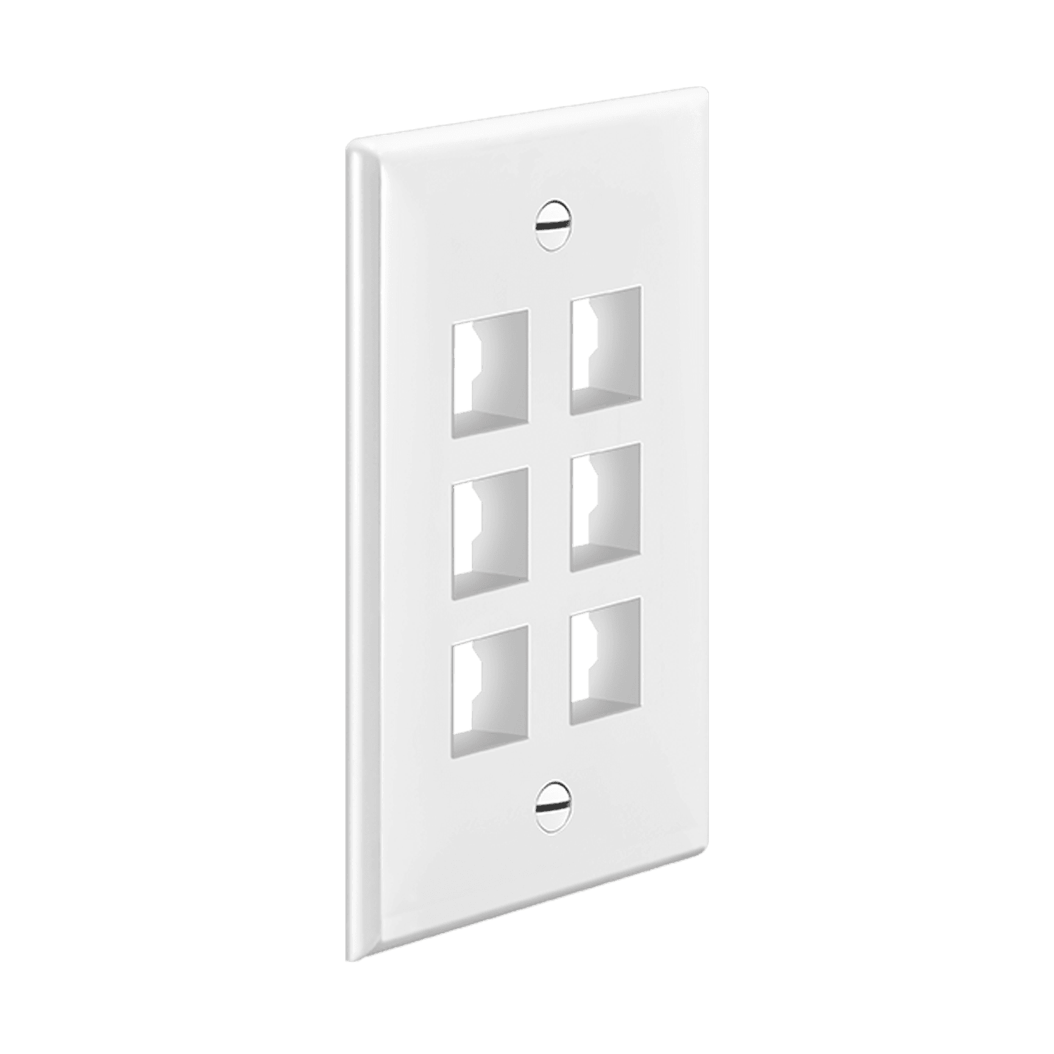 Screwless Keystone Wall Plate, 6 Port (SI8876) - Enerlites